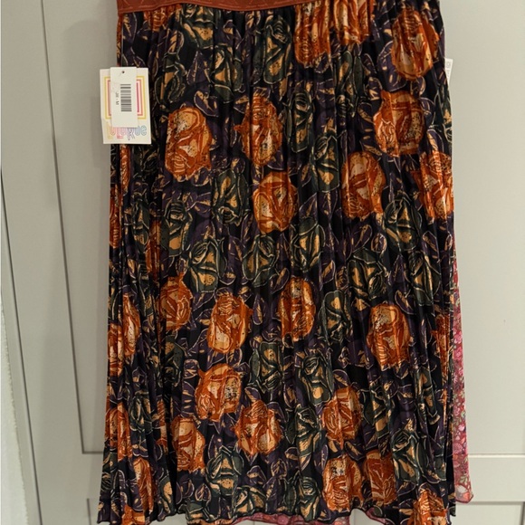 LuLaRoe | Skirts | Lularoe Jill Orange And Green Floral Midi Skirt ...